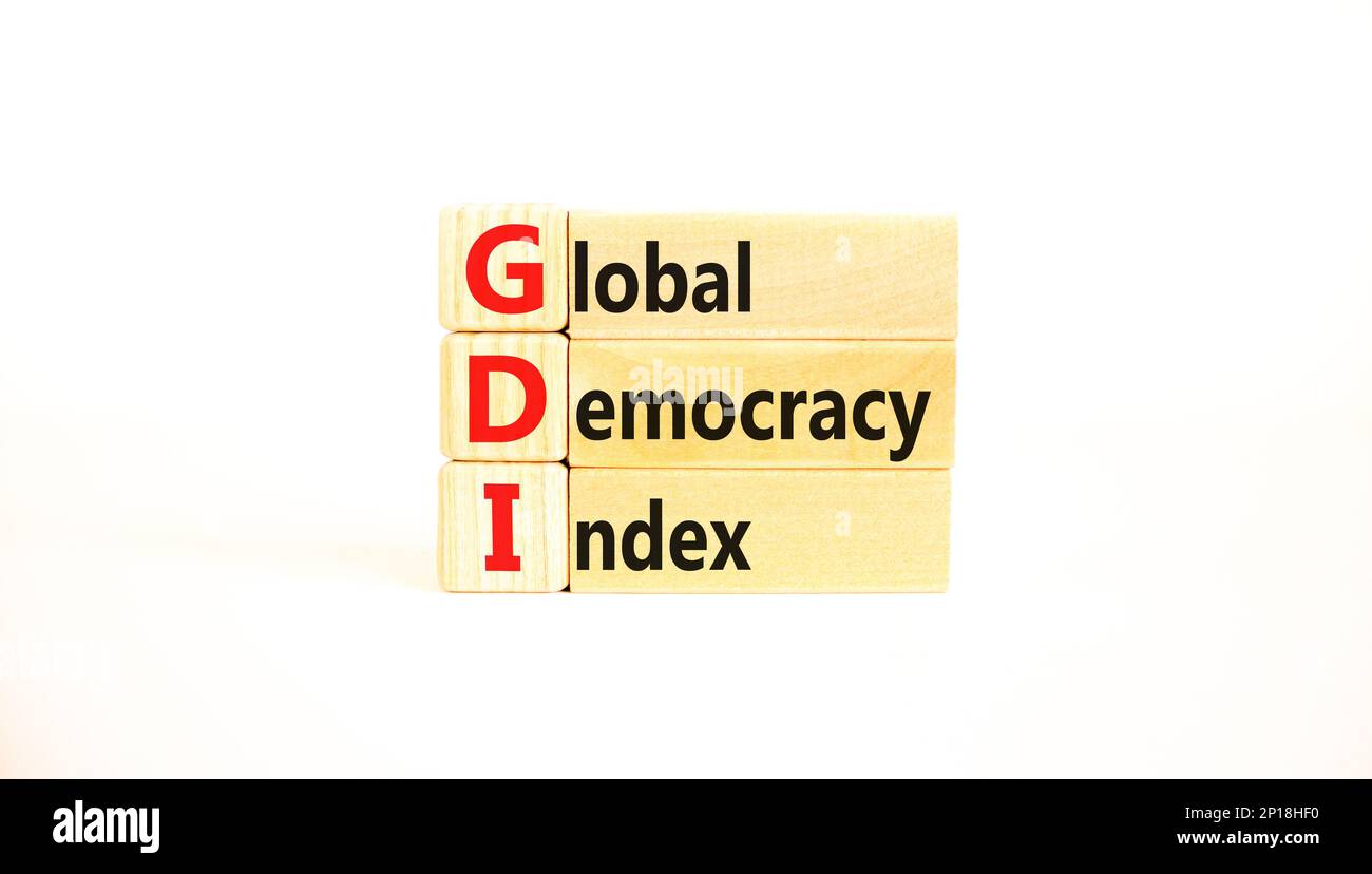GDI global democracy index symbol. Concept words GDI global democracy ...