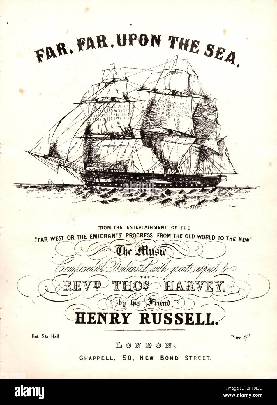 Far, FAr, Upon the Sea, 1850s Illustrated English Sheet music Stock ...