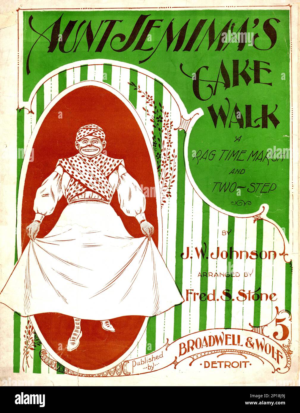 Aunt Jemima's Cake Walk, 1899 sheet music by African-American composer ...