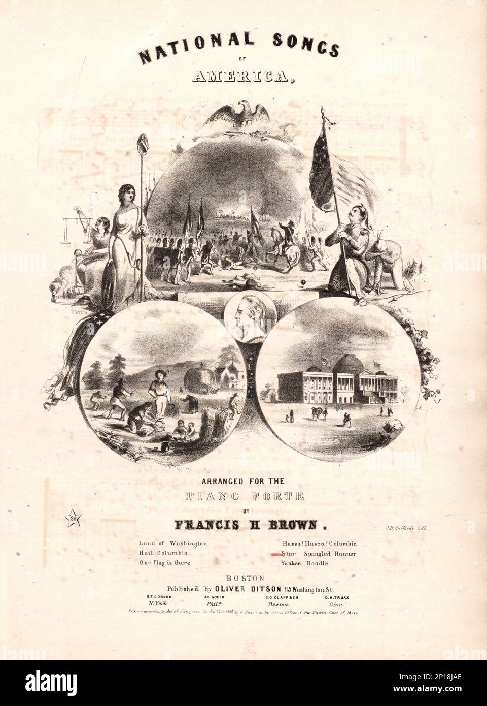 National Songs of America, 1856 Sheet Music Illustrated by Winslow ...