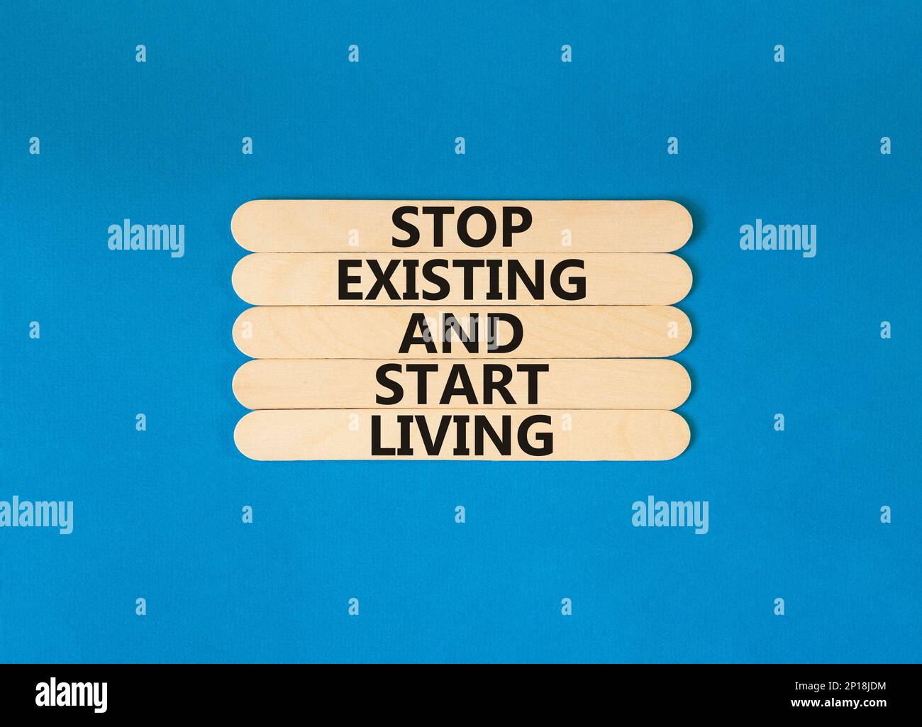 Stop existing start living symbol. Concept words Stop existing and ...