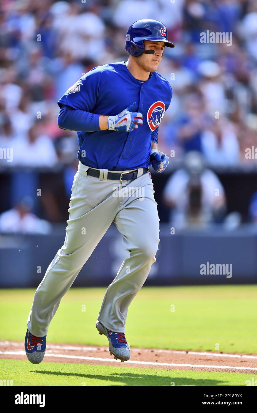 Chicago Cubs first baseman Anthony Rizzo (44) rounds the bases after ...