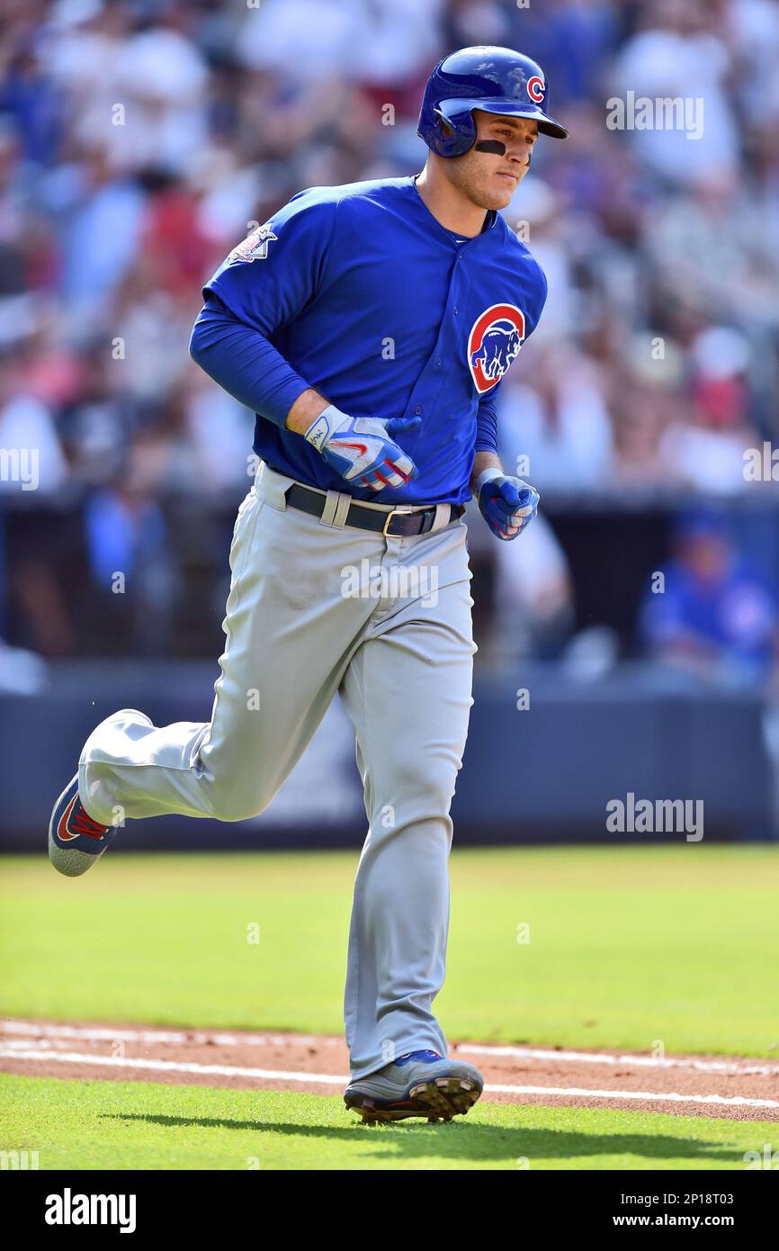 Chicago Cubs first baseman Anthony Rizzo (44) rounds the bases after ...