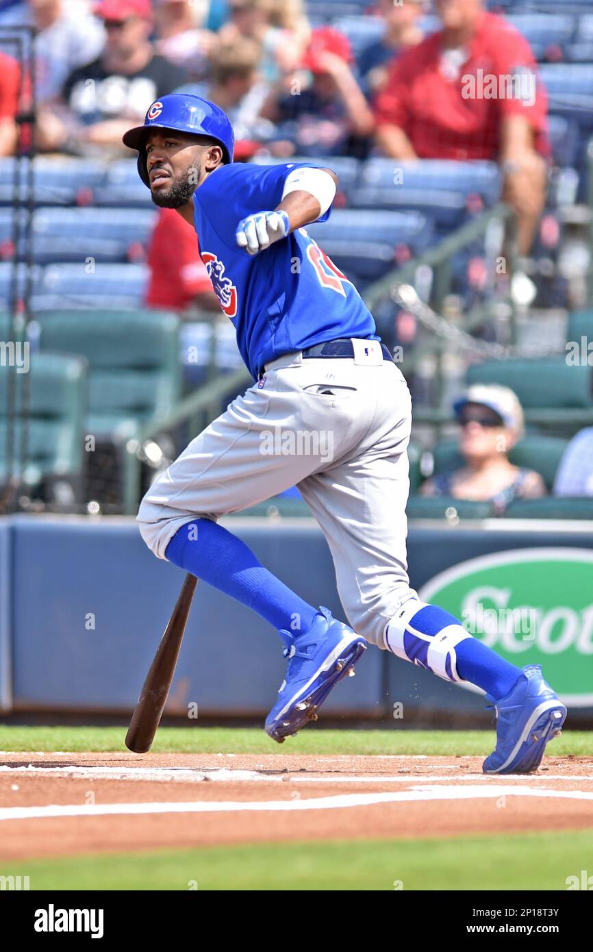 Chicago Cubs center fielder Dexter Fowler (24) swings at a pitch during ...