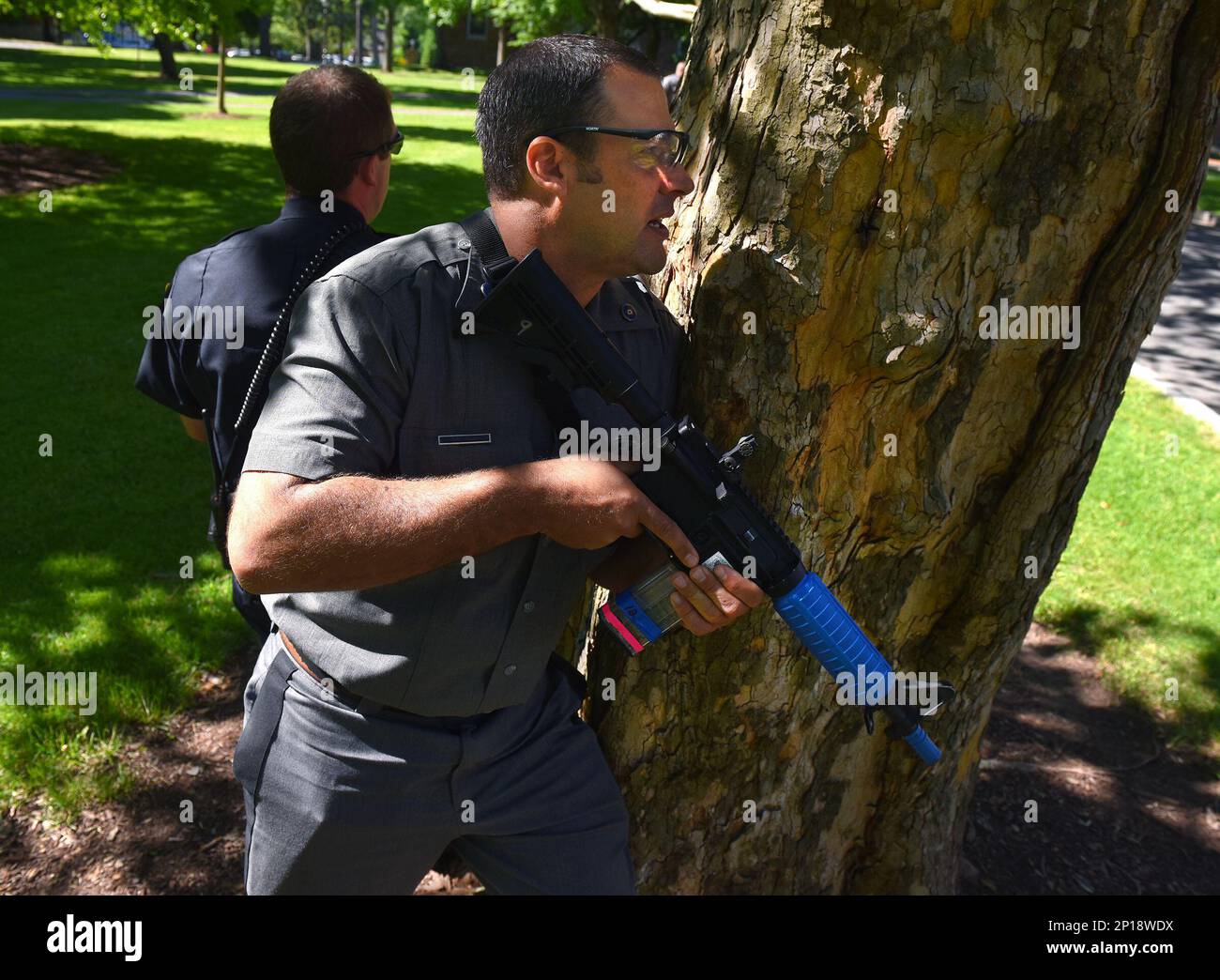 In this photo taken Wednesday, June 15, 2016, New York State Trooper ...