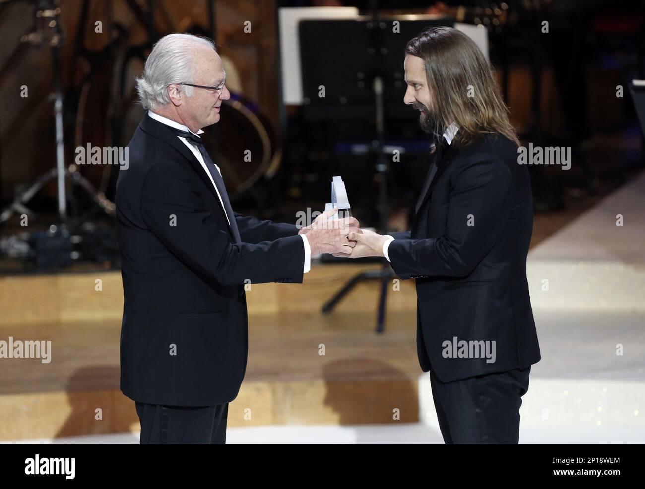 Swedish music producer Max Martin, right, receives his Polar Music ...