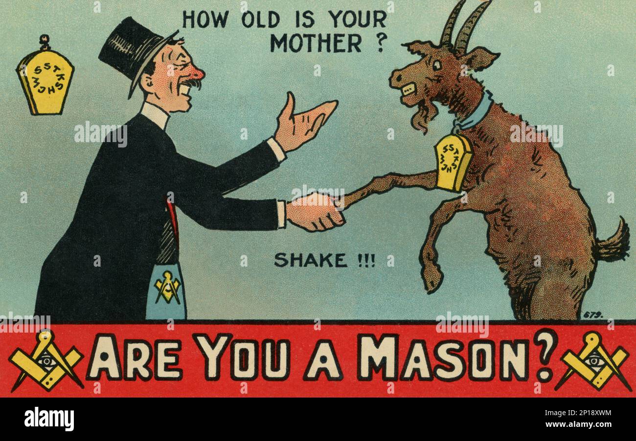 Masonic Postcard. How old is your Mother Stock Photo - Alamy