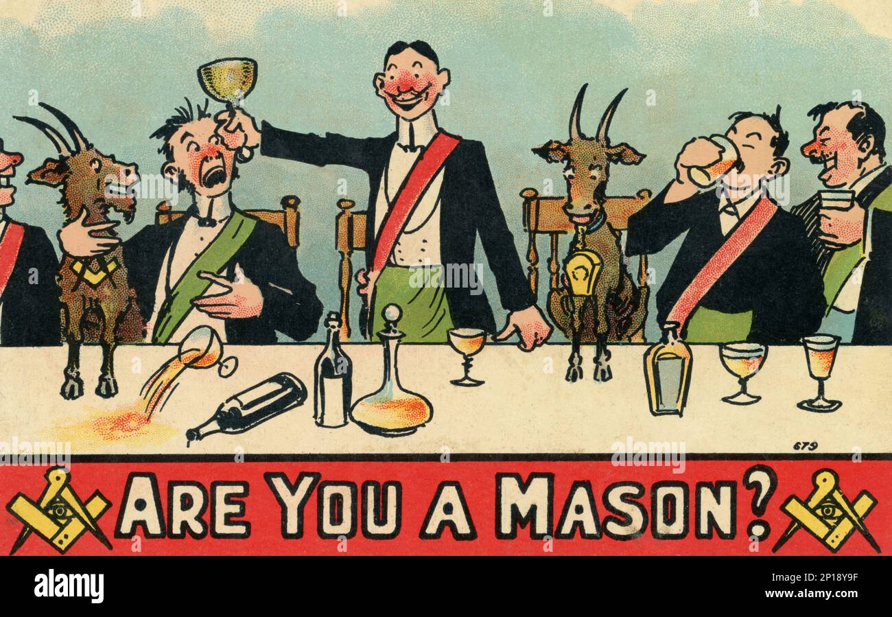 Masonic Postcard. Are you a Mason Stock Photo - Alamy