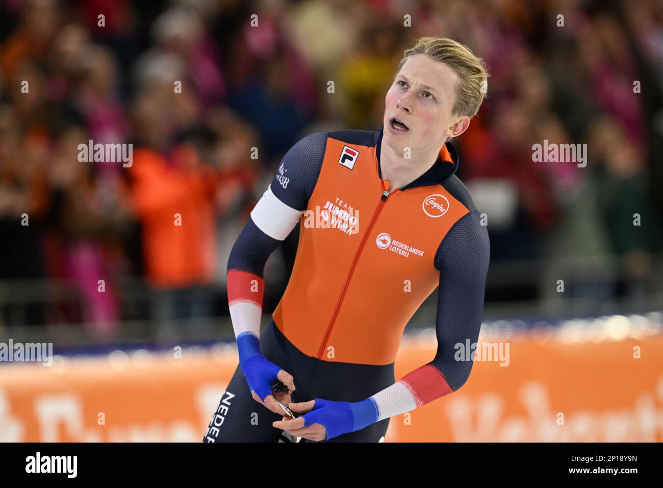 HERENVEEN - Merijn Scheperkamp (NED) during the team pursuit at the ISU ...