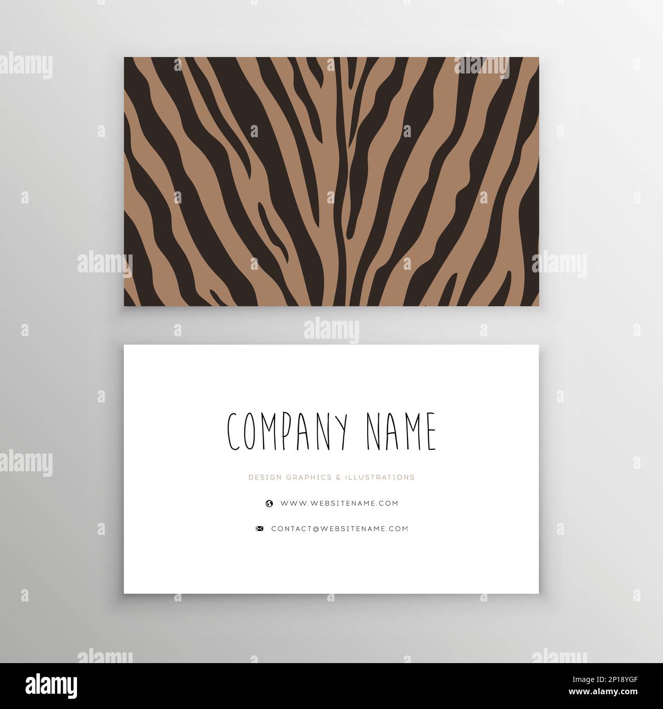 Personal business card. Zebra texture. Clean business card. Abstract ...