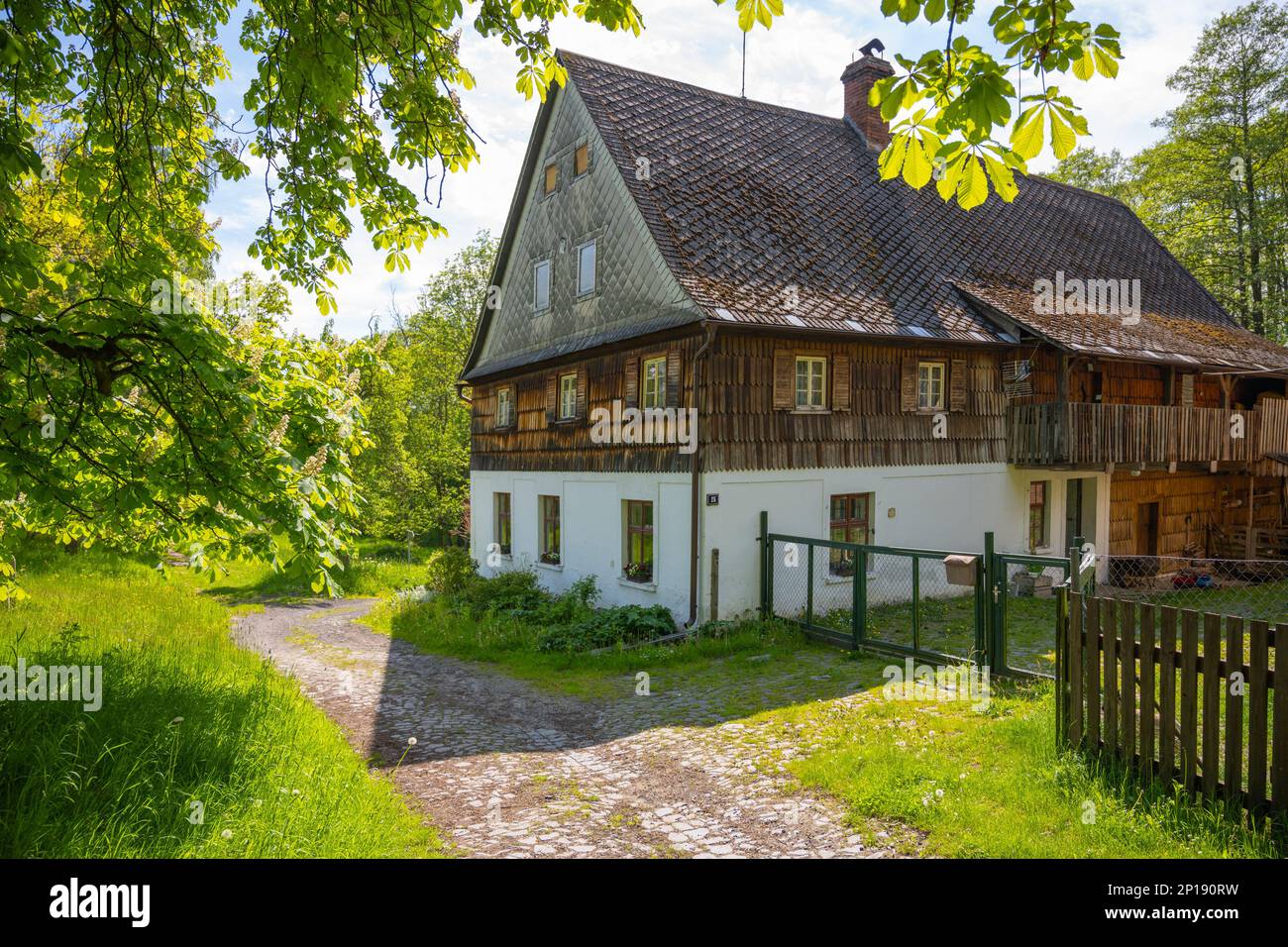 Old medieval mill in rural nature country. Czech rustic architecture ...