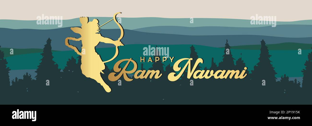 Happy Ram Navami festival of India. Ram Navami Indian festival banner ...
