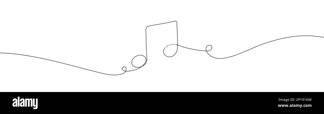 Beam note whole note vector illustration continuous line art drawing ...