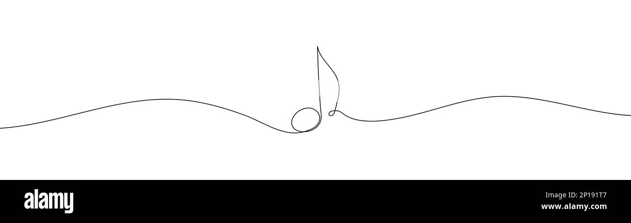 whole note vector illustration, single one continuous line art drawing ...