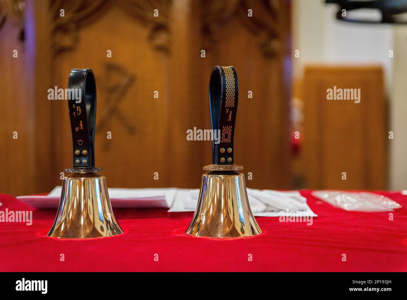 Hand bell choir at church Stock Photo - Alamy