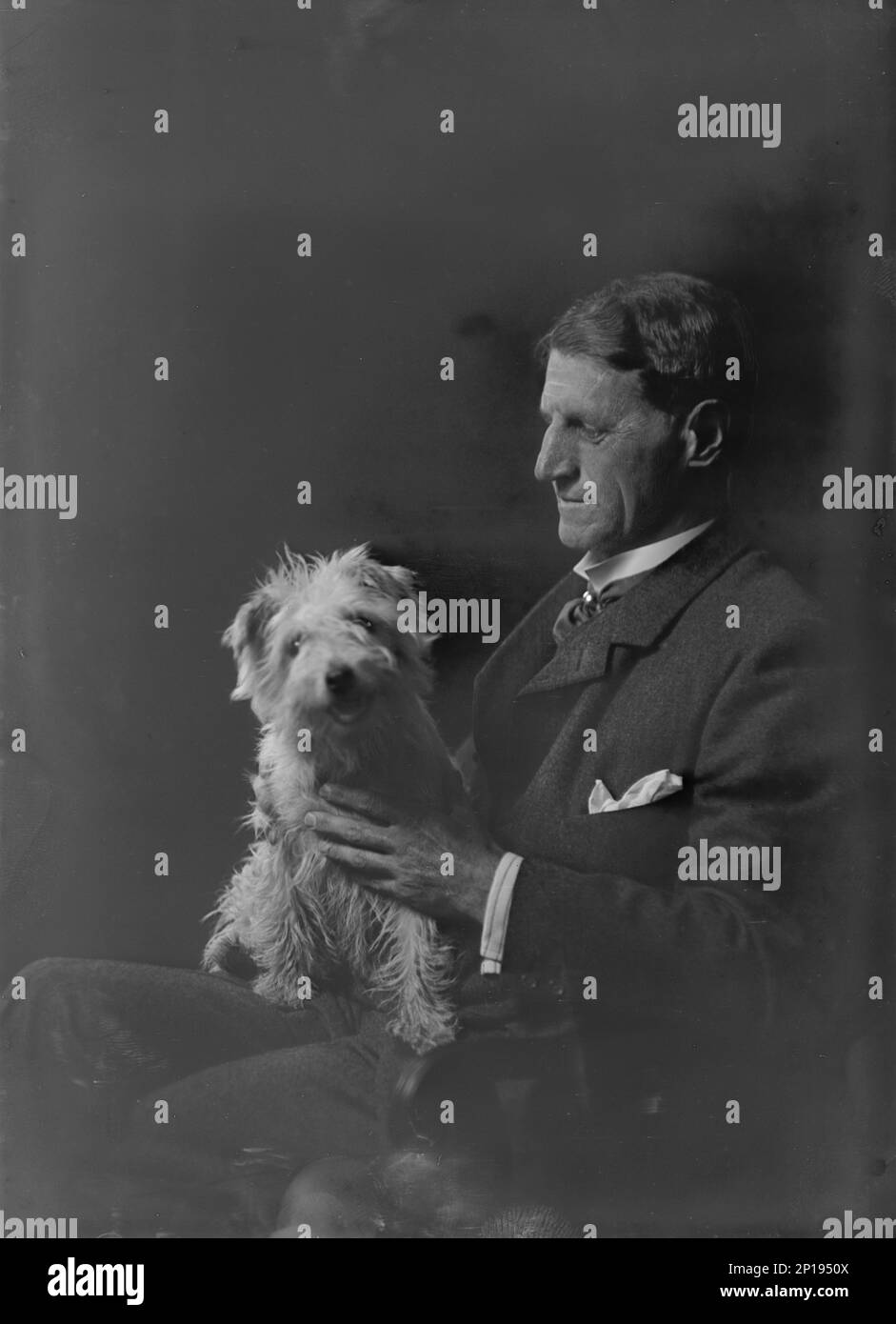 Mr. Arthur Young, with dog, portrait photograph, 1918 Oct. 1 Stock ...