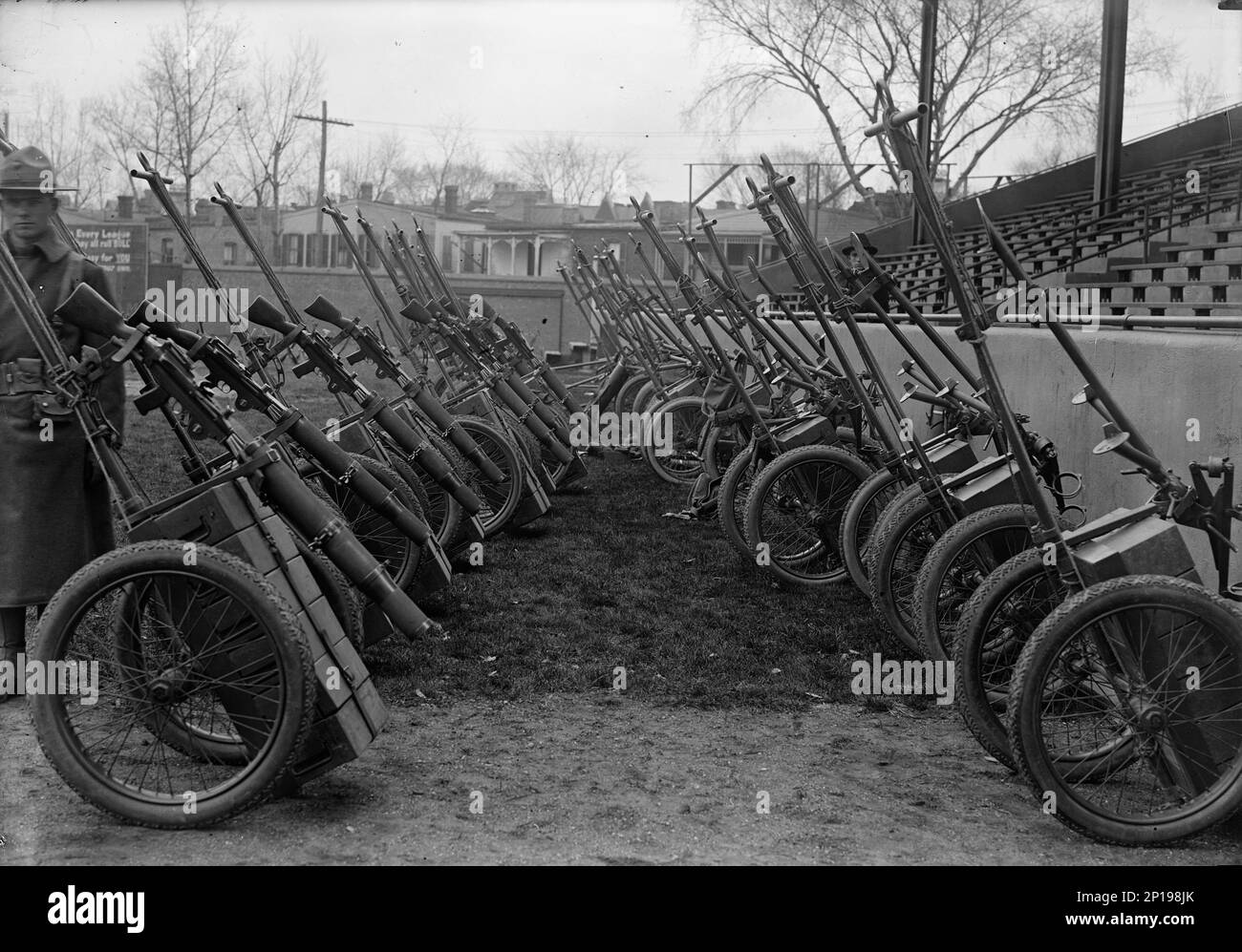 Marine Corps, U.S.N. Machine Gun Unit Demonstration at Ball Park, 1917 ...
