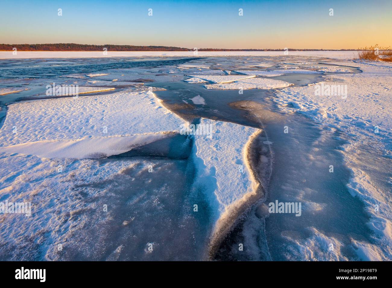 Frozen lake Sniardwy, sheets of ice, Poland, Europe Stock Photo - Alamy