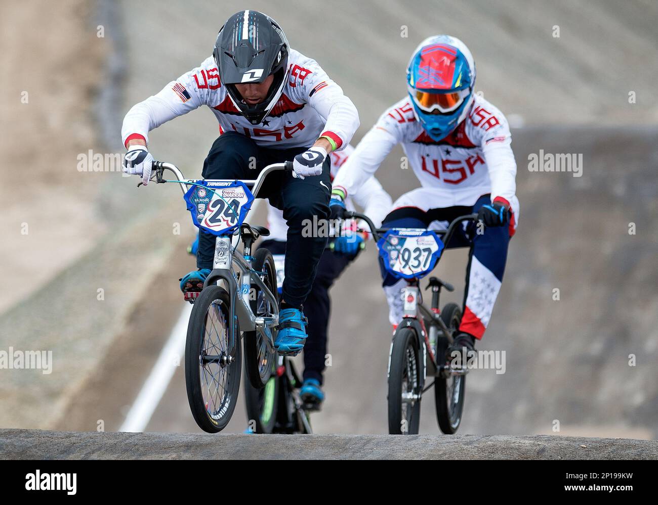 11 June 2016: Daylight Cycle's Corben Sharrah (24) leads an early moto ...