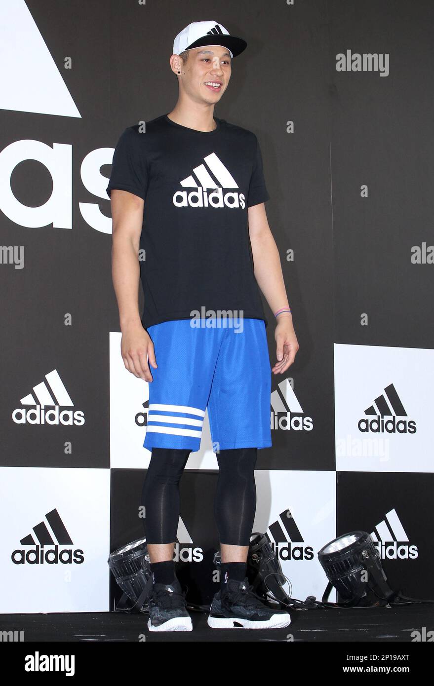 NBA basketball star Jeremy Lin of Charlotte Hornets poses at a ...