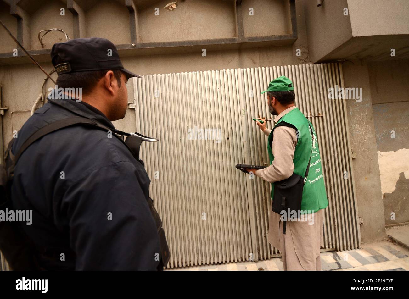 Peshawar, Pakistan. 02nd Mar, 2023. A worker of the Pakistan Bureau of ...