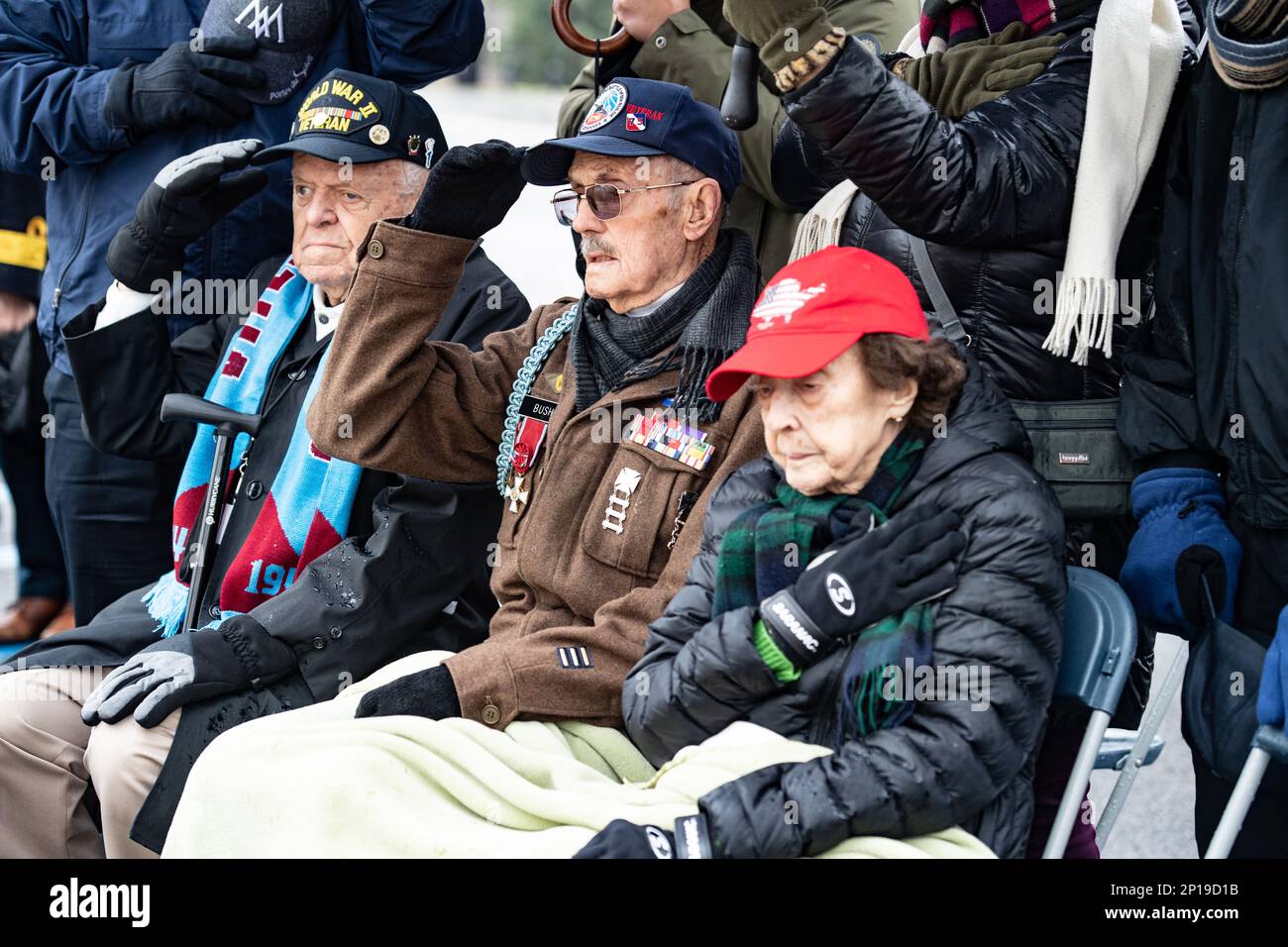 Joe Landry (left), a 776th AAA Battalion WWII veteran of the Battle of ...