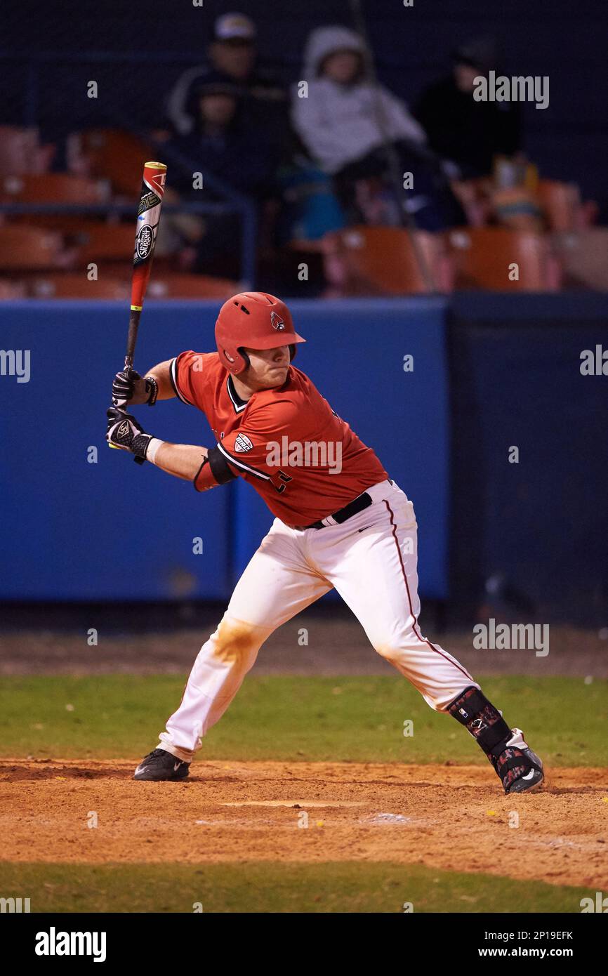 Ball State Cardinals catcher Jarett Rindfleisch (25) at bat during a ...