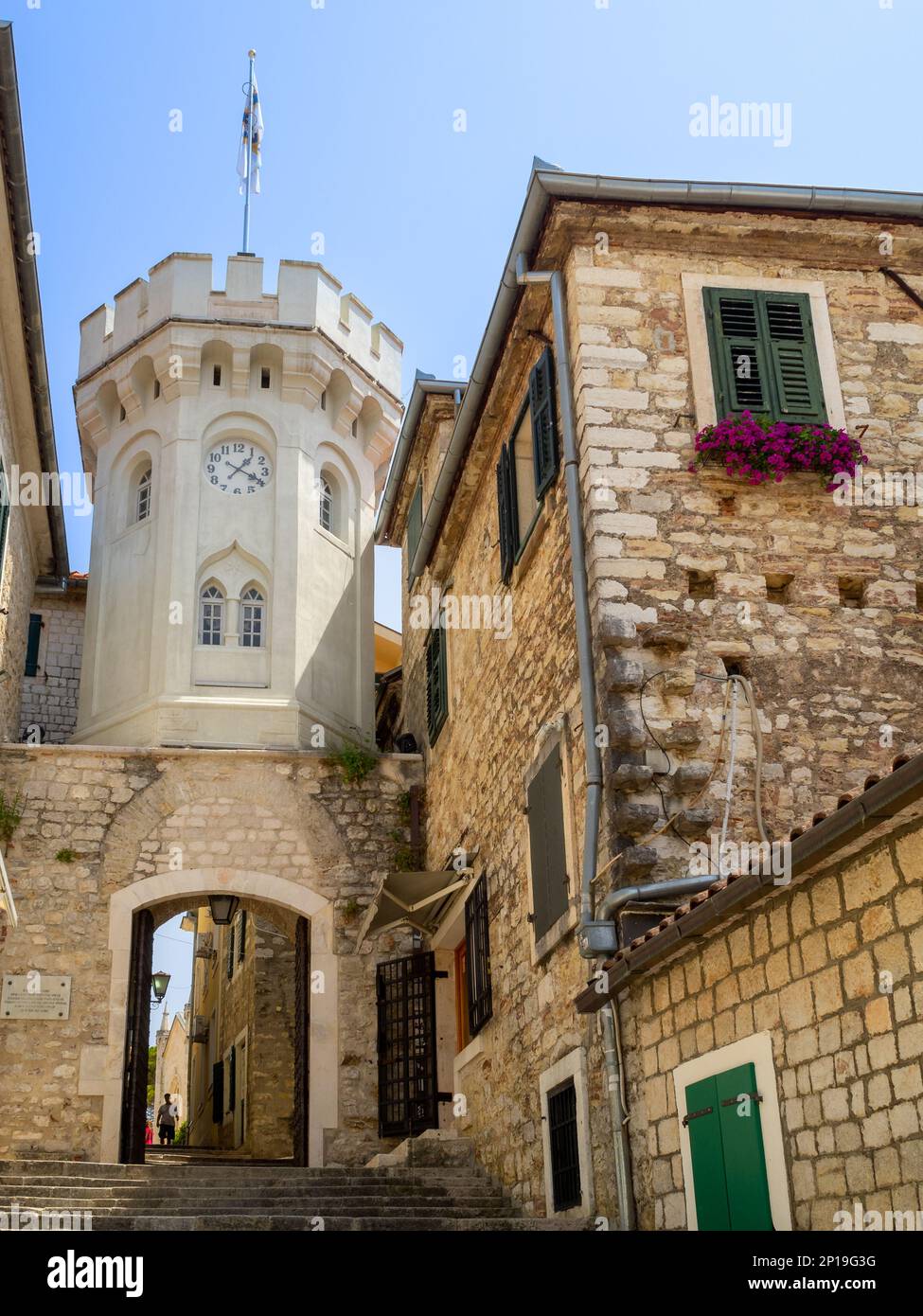 Sat-Kula clock tower, Herceg-novi Stock Photo - Alamy