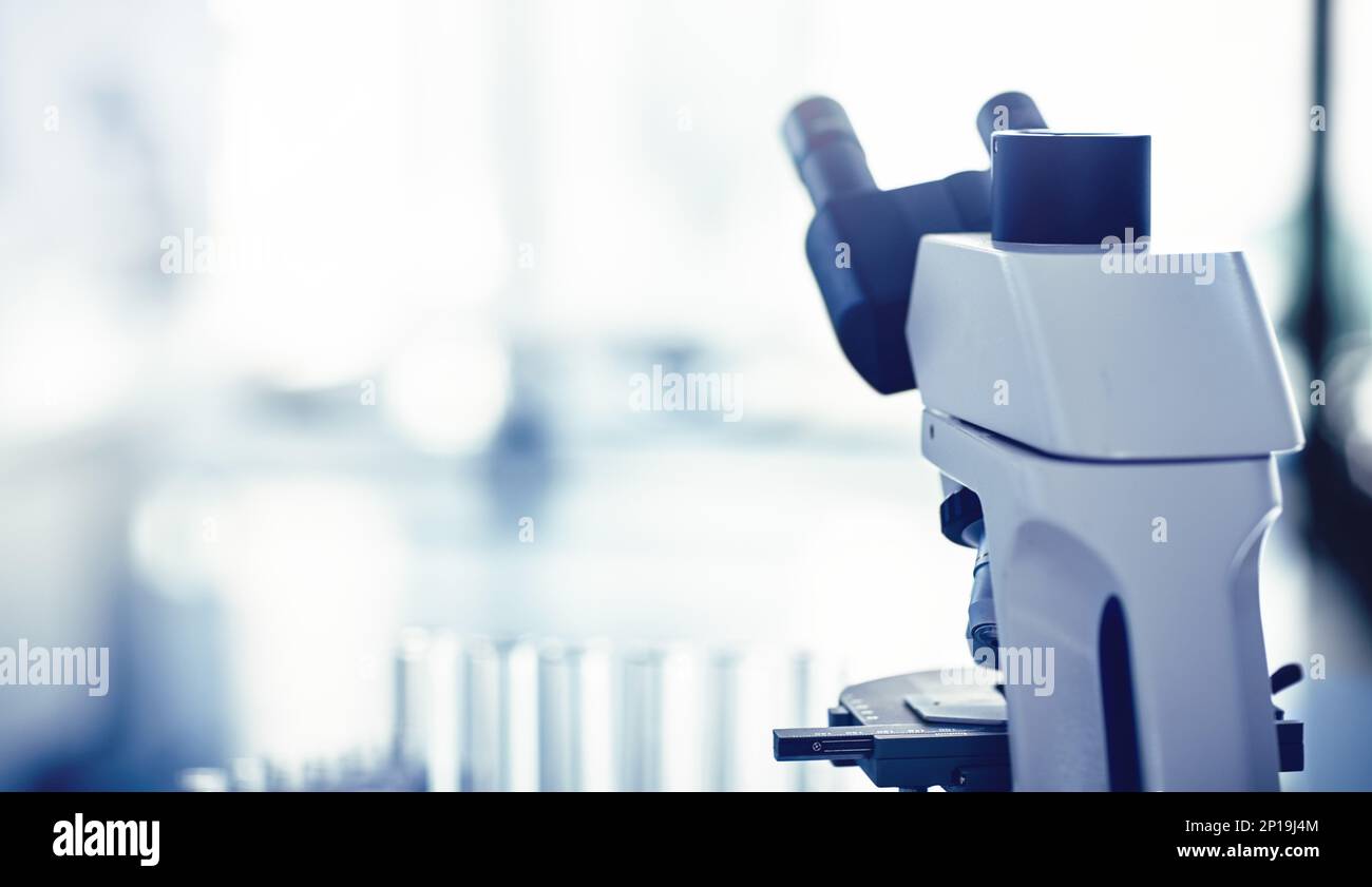 Science is worth exploring. Shot of a microscope in a laboratory Stock ...