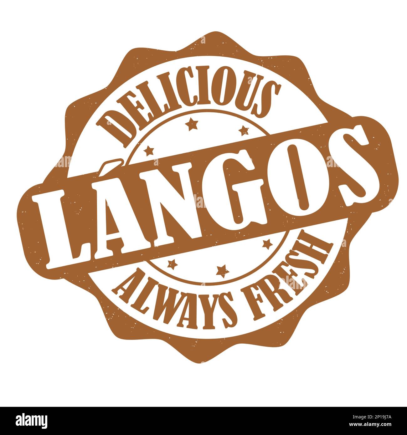 Langos label or stamp on white background, vector illustration Stock ...