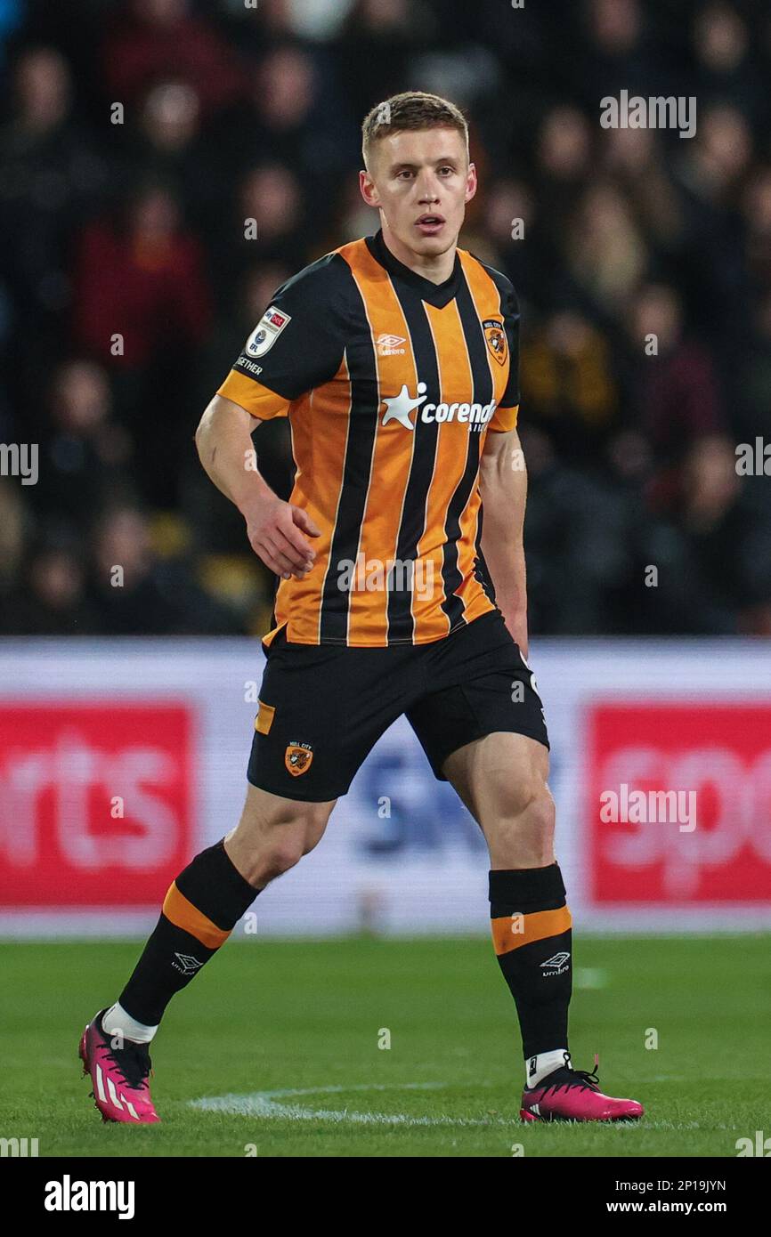 Hull, UK. 03rd Mar, 2023. Greg Docherty #8 of Hull City during the Sky ...