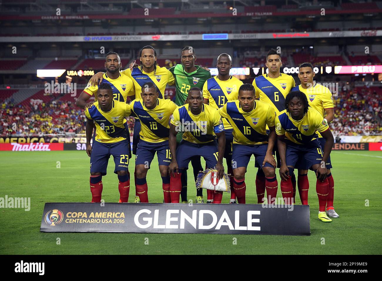 08 June 2016: Ecuador players pose for a photo before the Copa America ...