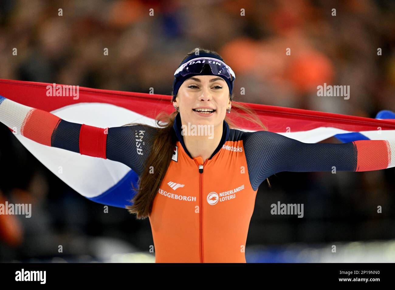 HERENVEEN - Femke Kok (NED) during the team pursuit at the ISU World ...