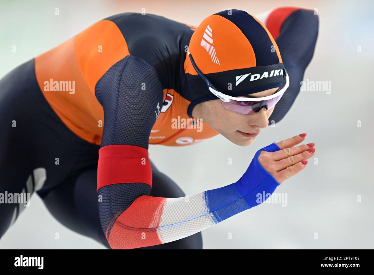 HERENVEEN - Femke Kok (NED) during the team pursuit at the ISU World ...