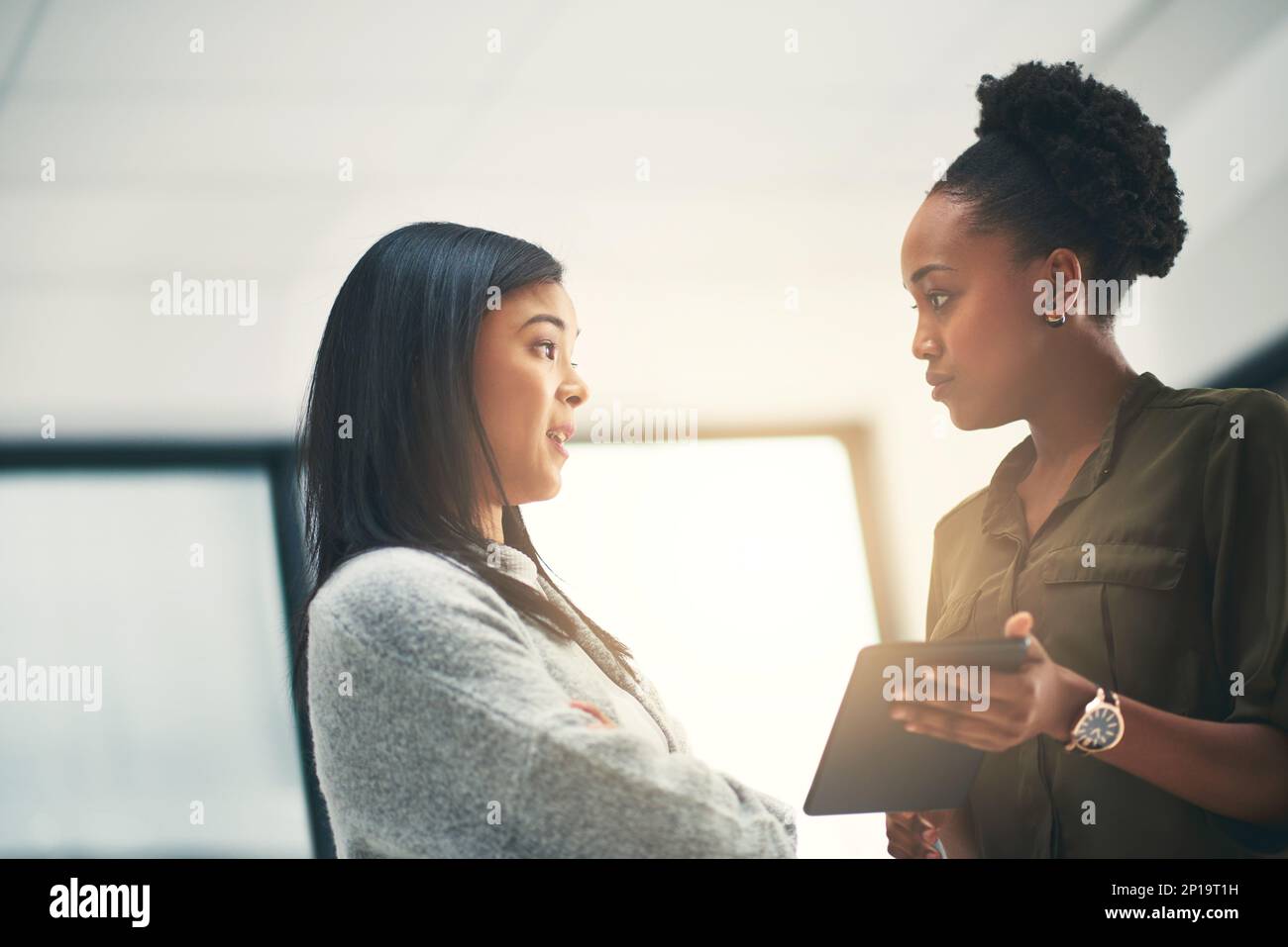 Were right on schedule with the project so far. Cropped shot of two ...