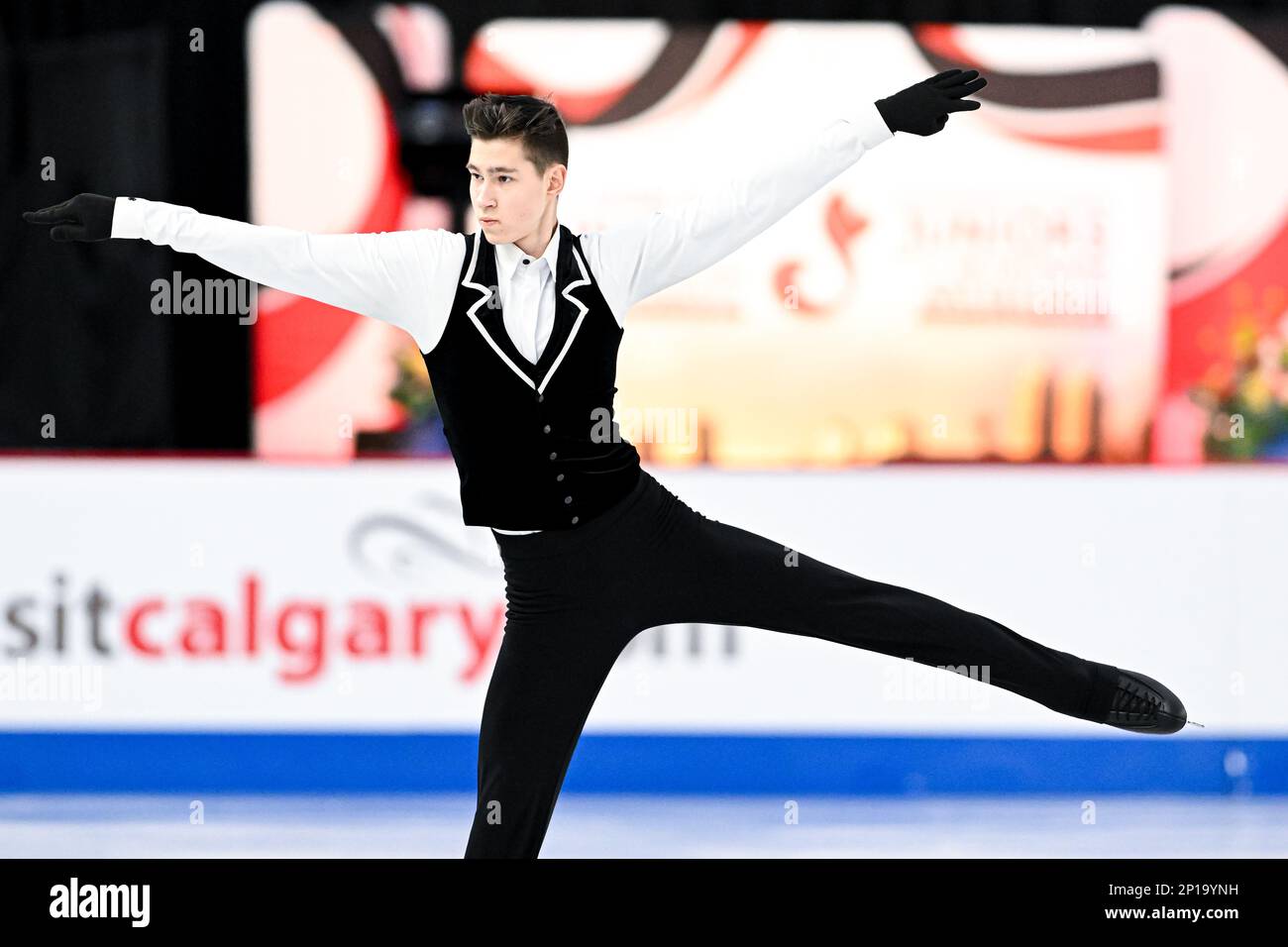 Aleksandr VLASENKO (HUN), during Junior Men Short Program, at the ISU ...