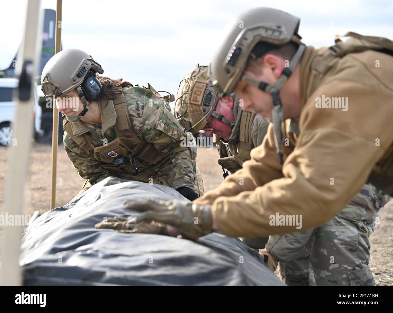 Airmen from the 621st Contingency Response Squadron set up tents during ...