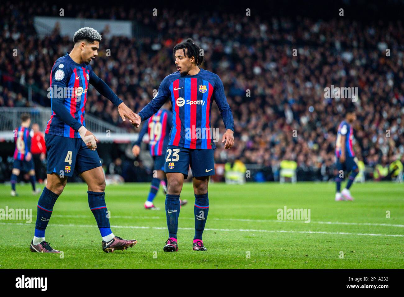 Ronald Araujo (Barcelona) and Jules Kounde (Barcelona) during the ...