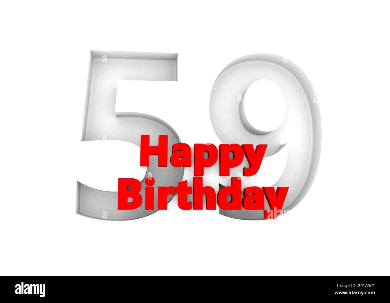 red lettering Happy Birthday with a big relief number behind Stock ...