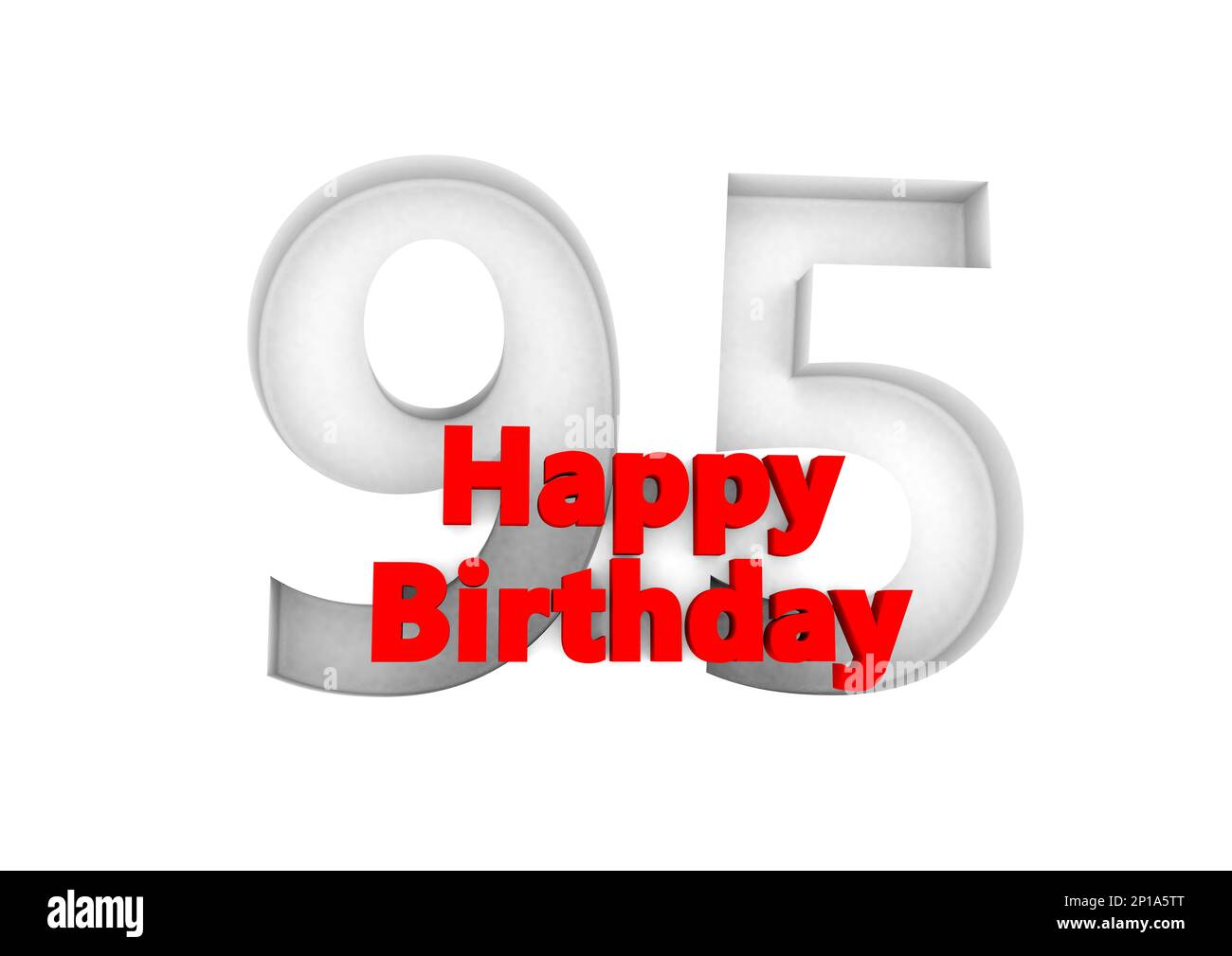 red lettering Happy Birthday with a big relief number behind Stock ...