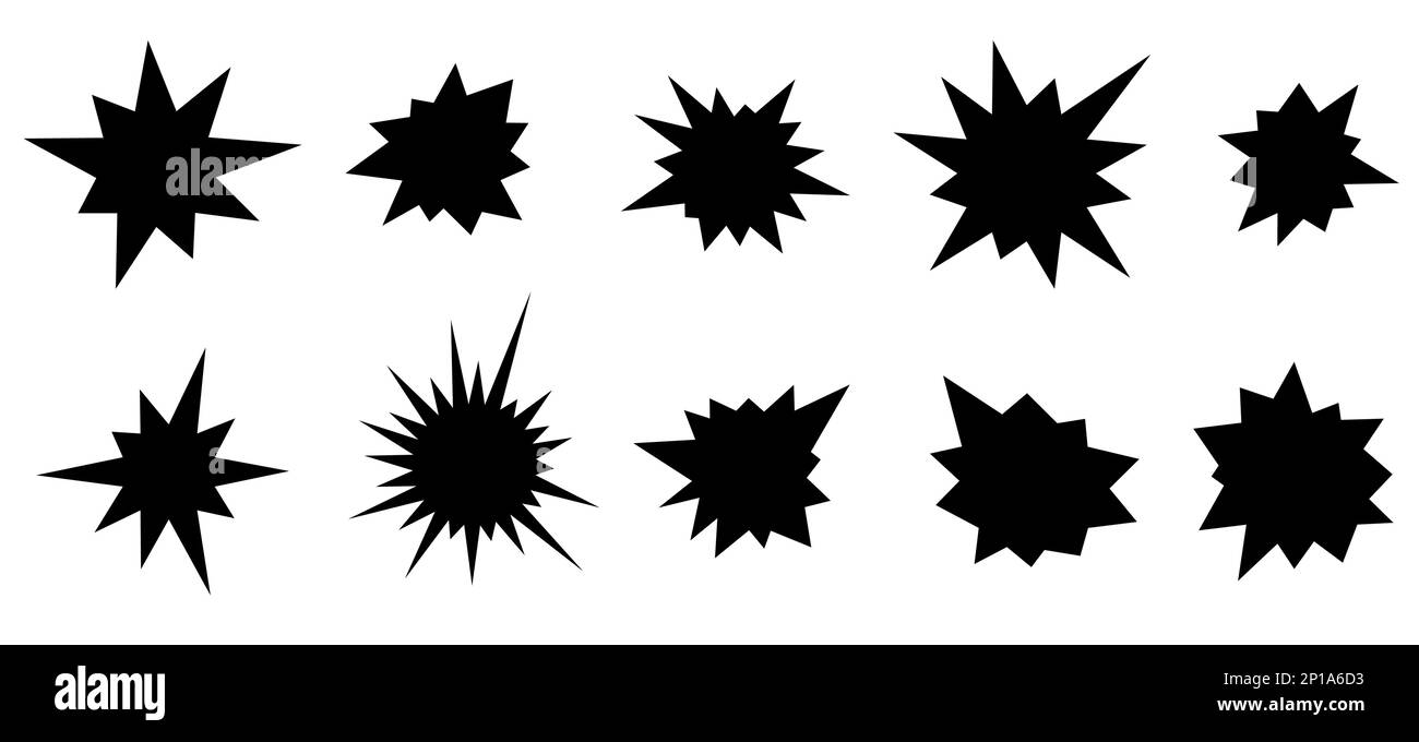Set of ten vector black bursting star shapes Stock Vector Image & Art ...