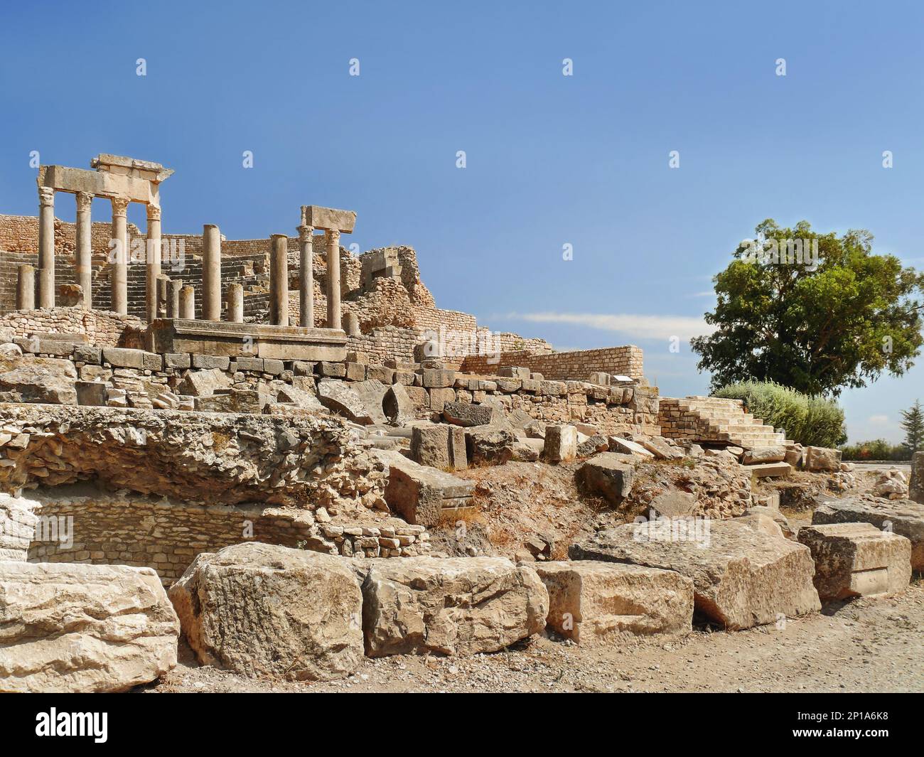 Tunisia dougga ancient roman theatre hi-res stock photography and ...
