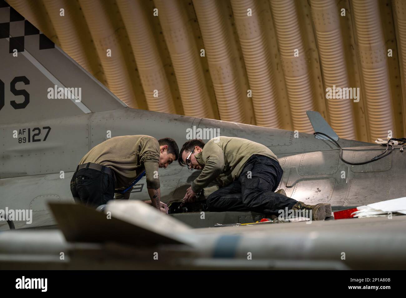U.S. Air Force Staff Sgt. Joshua Torrez and Senior Airman Skyler Jayroe ...