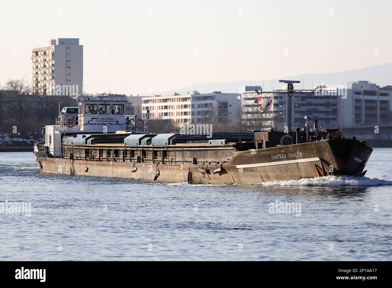 barges on the main, a river in germany Stock Photo - Alamy