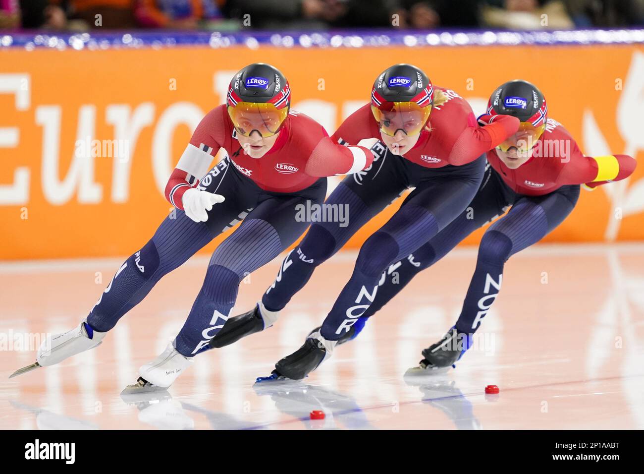 HEERENVEEN, NETHERLANDS - MARCH 3: Aurora Lovas of Norway, Ragne ...