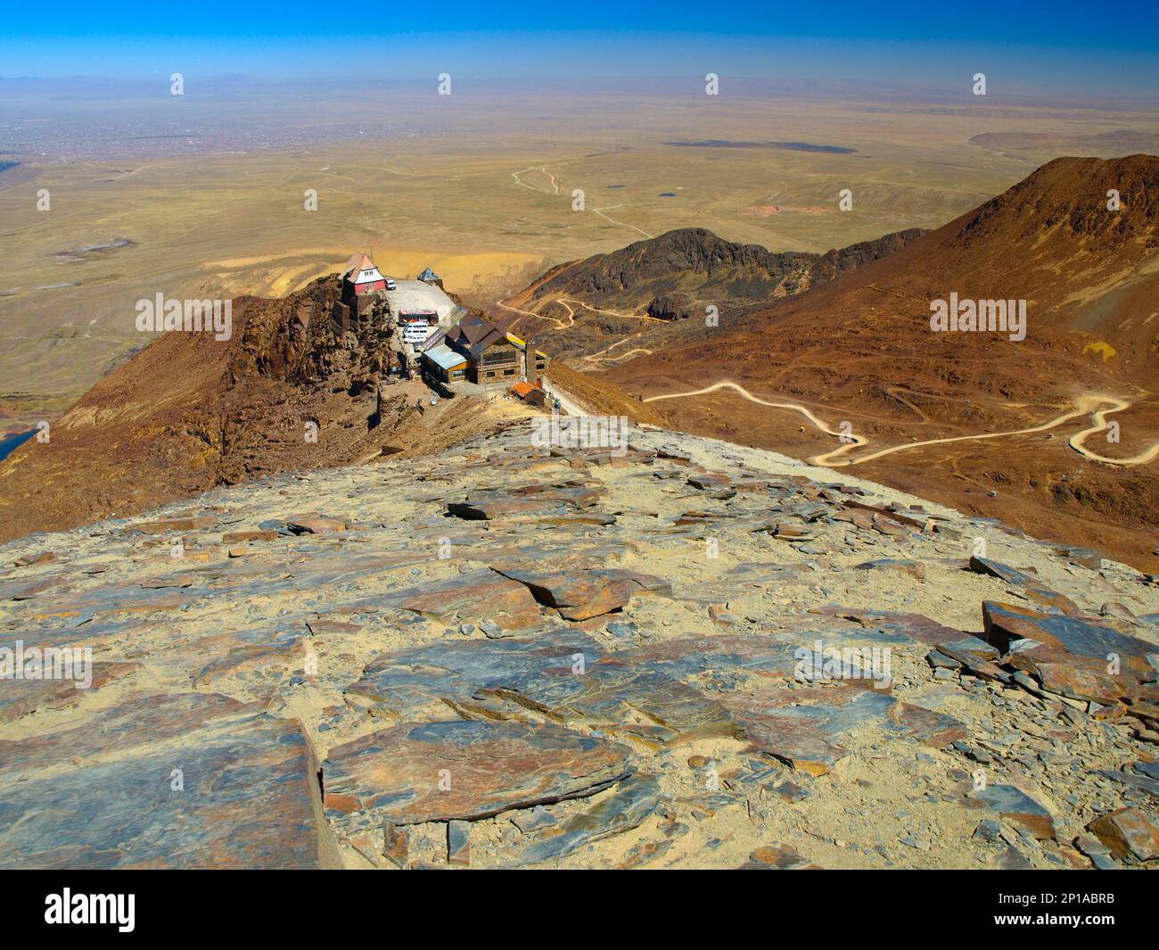 View from Chacaltaya mountain - the highest ski resort in the world ...