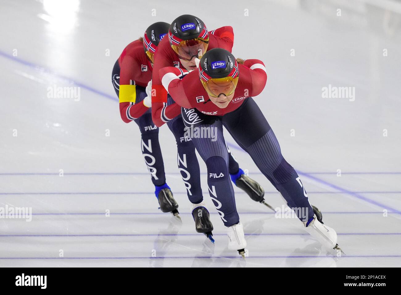 HEERENVEEN, NETHERLANDS - MARCH 3: Aurora Lovas of Norway, Ragne ...