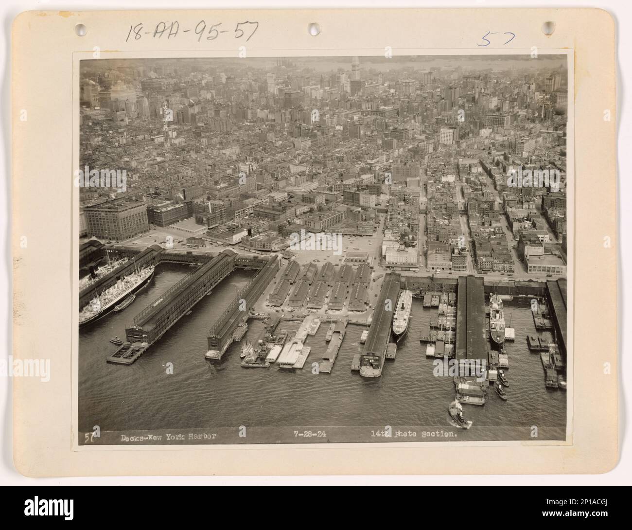 New York - Docks-New York Harbor, Aerial Photograph Stock Photo - Alamy