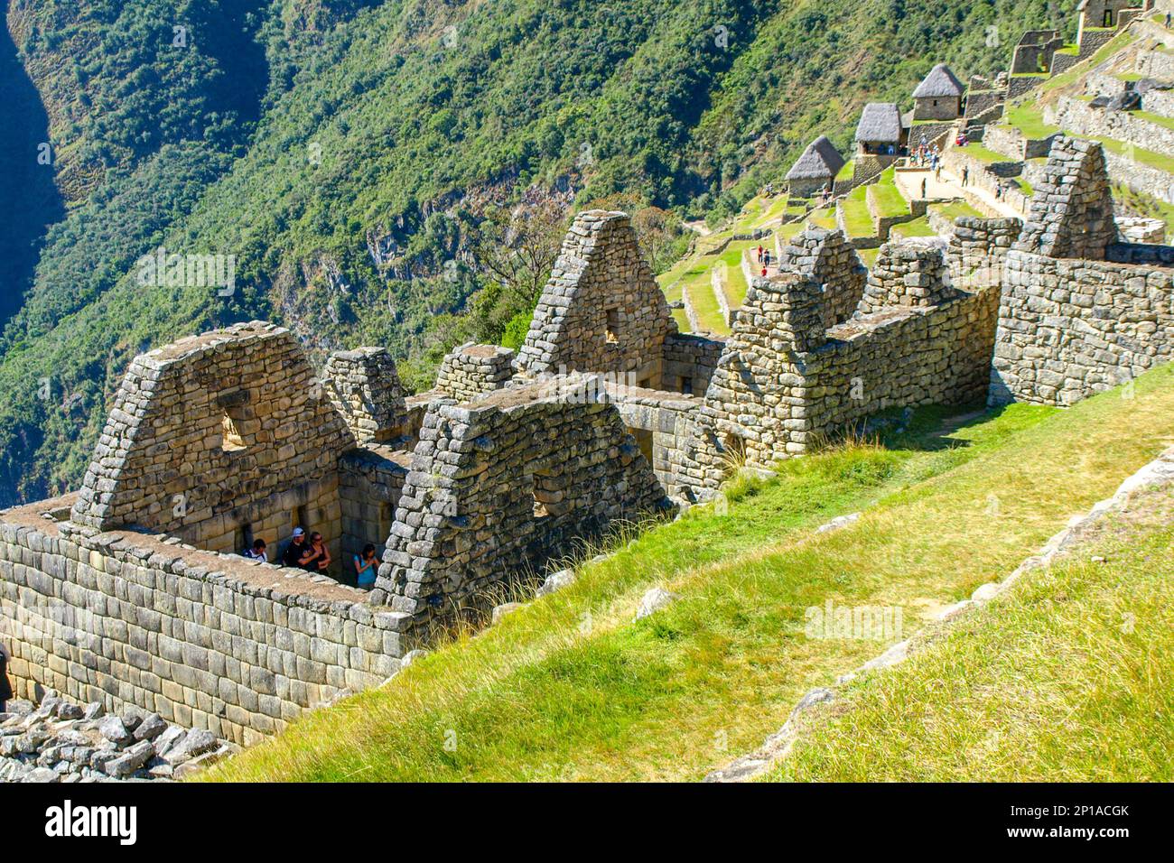 Terraces of Machu Picchu - Incan lost city in Peru, South America Stock ...