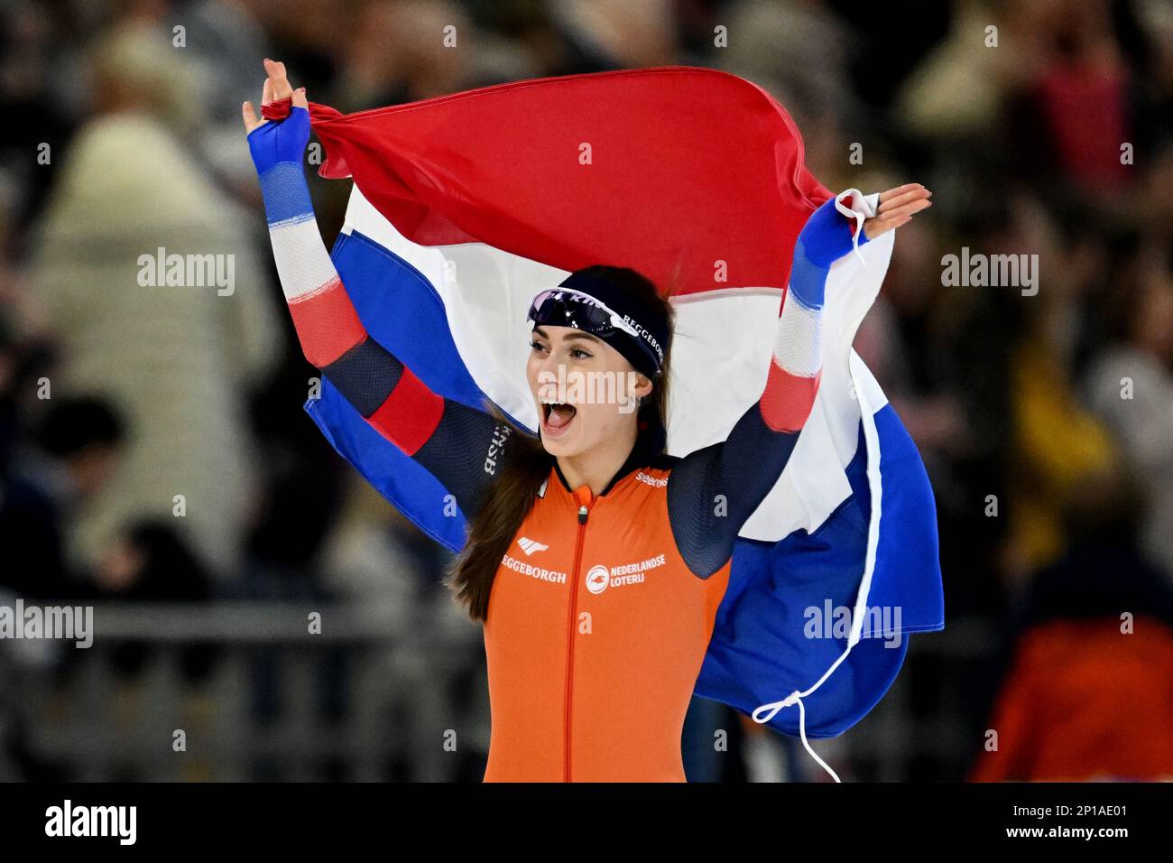 HERENVEEN - Femke Kok (NED) winner of the 500m ISU World Speed Skating ...